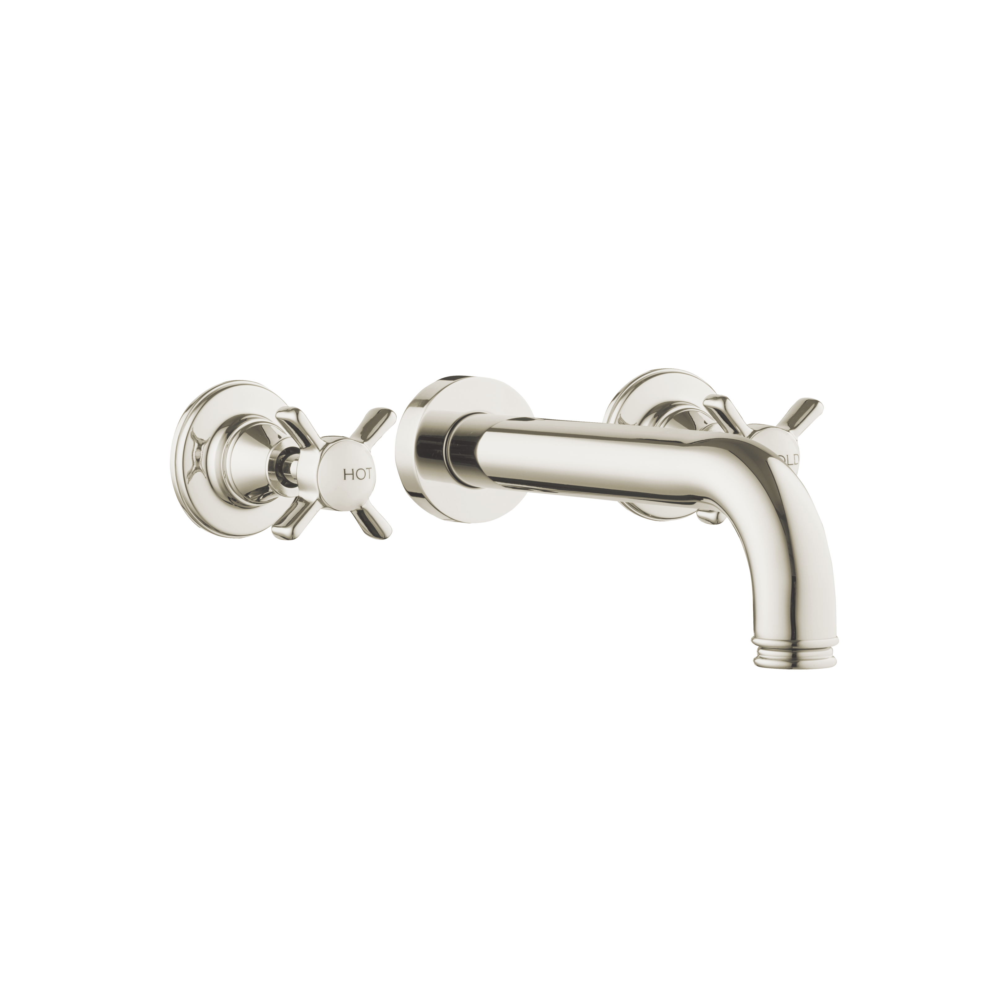Wall Three Hole Lever Taps With Bath Spout - Cross Handles ...