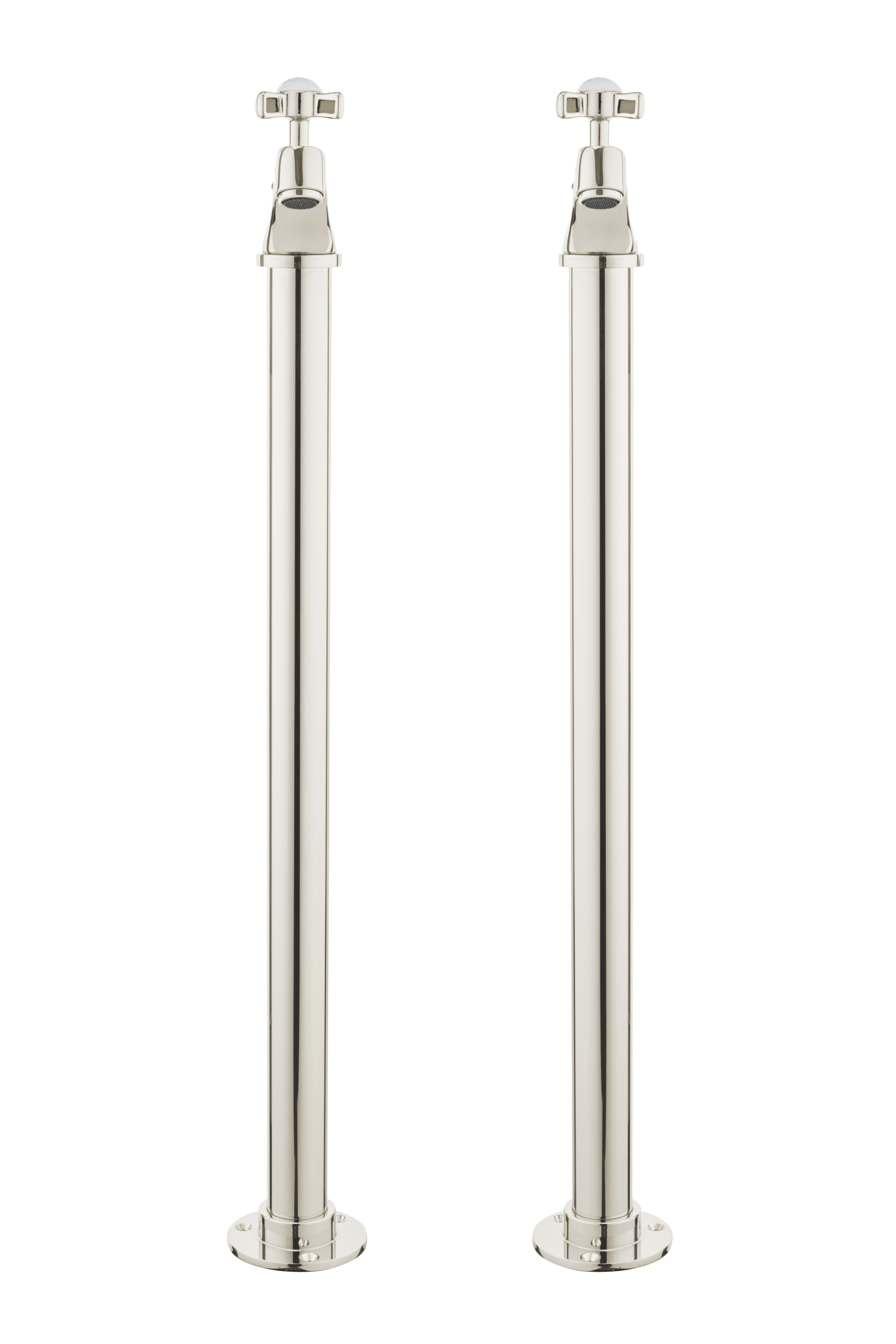 Vintage Bath Pillar Taps On Pipe Stands - Cross Handles ...